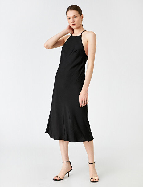 Koton Kadın Midi Boy Elbise Halter Yaka A Kesim Koton Kadın Midi Boy Elbise Halter Yaka A Kesim