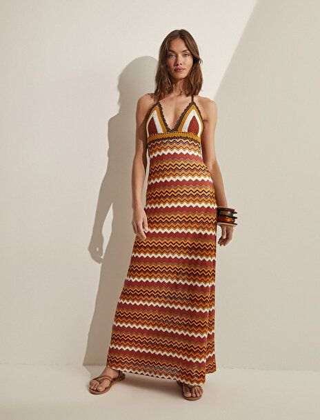 Koton Kadın Kroşe Örgü Uzun Elbise