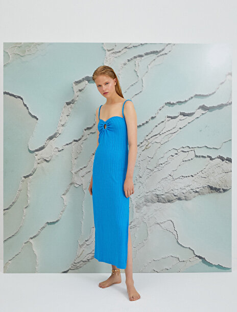 Koton Kadın Şahika Ercümen X Koton - Pencere Detaylı Uzun Elbise