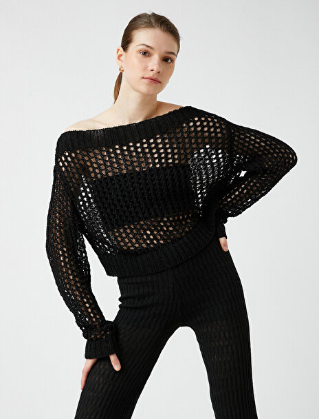 Koton Kadın Ece Sükan X Koton - Örgü Detaylı Triko Kazak