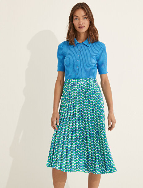 Koton Kadın Melis Ağazat X Koton - Polo Yaka Triko Hırka