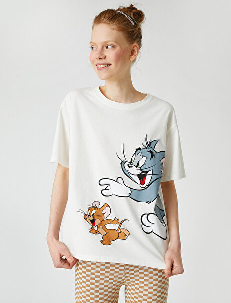 Koton Kadın Tom&Jerry Lisanslı Baskılı Kısa Kollu Tişört