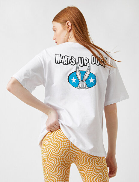 Koton Ole Genç Kız Warner Bros Lisanlı Bisiklet Yaka Kısa Kollu Baskılı Tişört