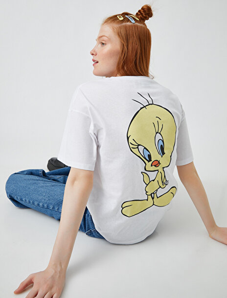 Koton Ole Genç Kız Warner Bros Lisanlı Bisiklet Yaka Kısa Kollu Baskılı Tişört