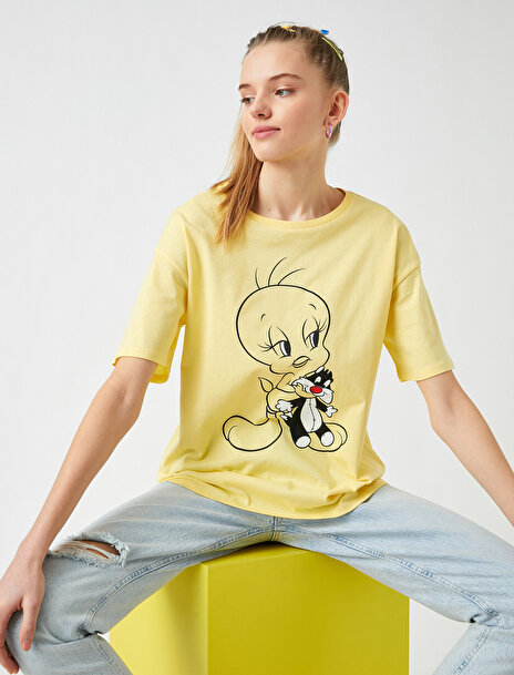 Koton Ole Genç Kız Tweety Lisanslı Kısa Kollu Tişört Koton Ole Genç Kız Tweety Lisanslı Kısa Kollu Tişört