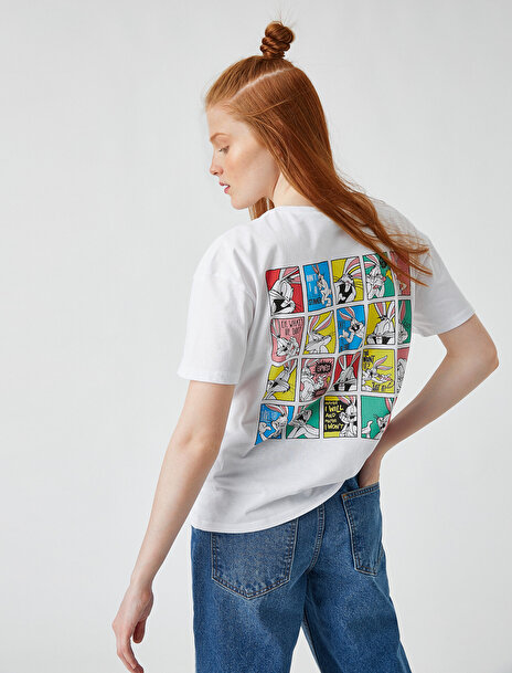 Koton Ole Genç Kız Warner Bros Lisanlı Bisiklet Yaka Kısa Kollu Baskılı Tişört