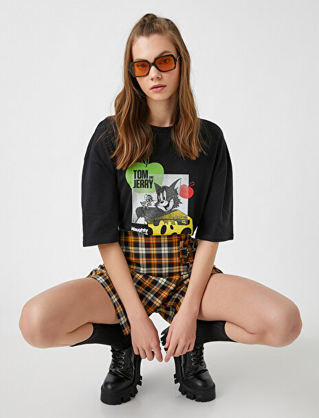 Koton Kadın Tom&Jerry Lisanslı Kısa Kollu Tişört