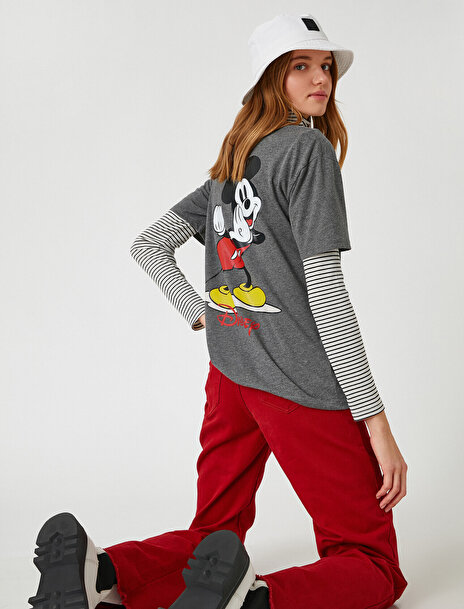 Koton Ole Genç Kız Disney Lisanslı Bisiklet Yaka Kısa Kollu Baskılı Tişört