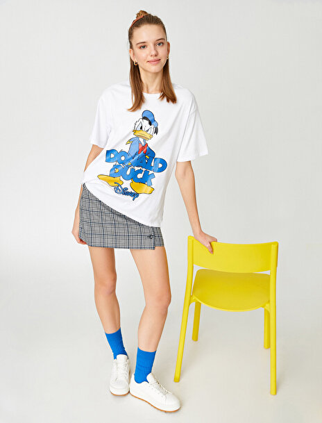 Koton Ole Genç Kız Disney Lisanslı Bisiklet Yaka Kısa Kollu Baskılı Tişört