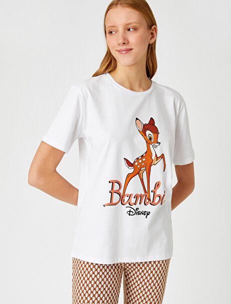 Koton Ole Genç Kız Disney Lisanslı Bisiklet Yaka Kısa Kollu Baskılı Tişört Koton Ole Genç Kız Disney Lisanslı Bisiklet Yaka Kısa Kollu Baskılı Tişört