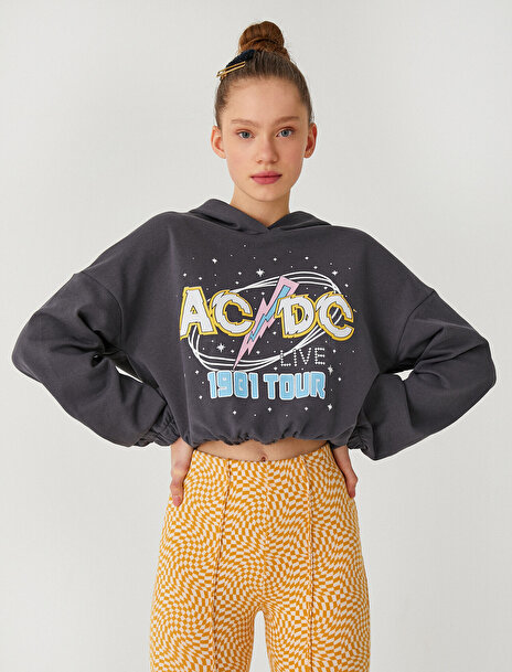 Koton Ole Genç Kız ACDC Lisanslı Baskılı Hoodie