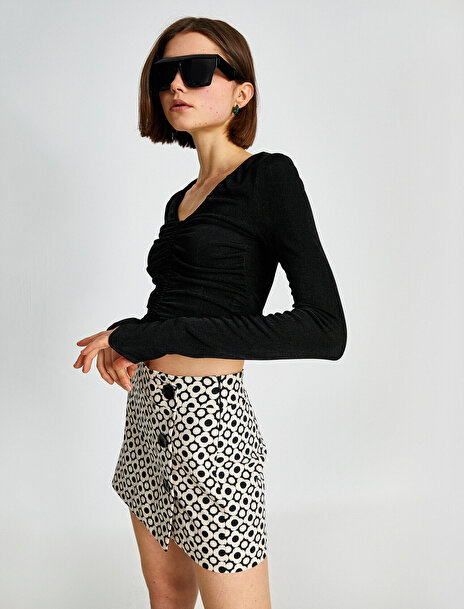 Koton Kadın Uzun Kollu Tişört Büzgülü