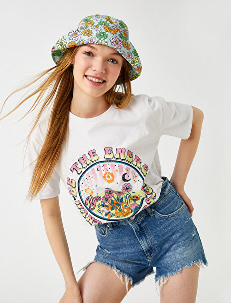 Koton Kadın Çiçek Baskılı Kısa Kollu Tişört