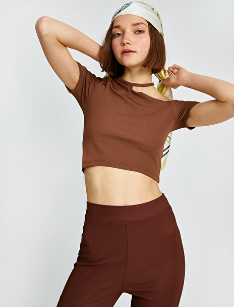 Koton Kadın Tek Omuz Asimetrik Tişört