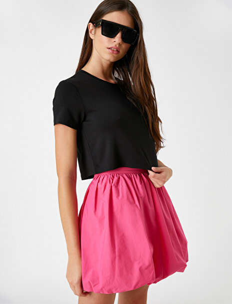 Koton Kadın Basic Crop Tişört Kısa Kollu