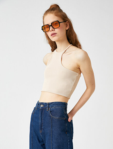 Koton Kadın Halter Asimetrik Yaka Crop Atlet Koton Kadın Halter Asimetrik Yaka Crop Atlet