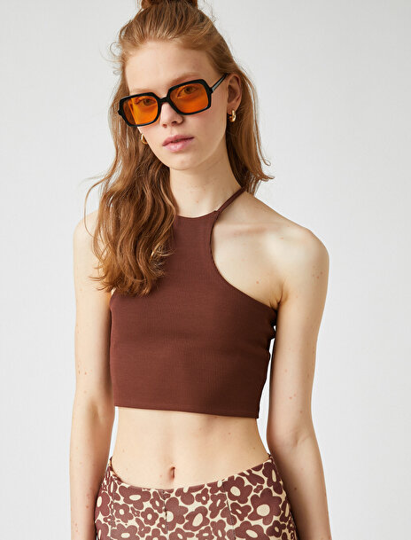 Koton Kadın Halter Asimetrik Yaka Crop Atlet Koton Kadın Halter Asimetrik Yaka Crop Atlet