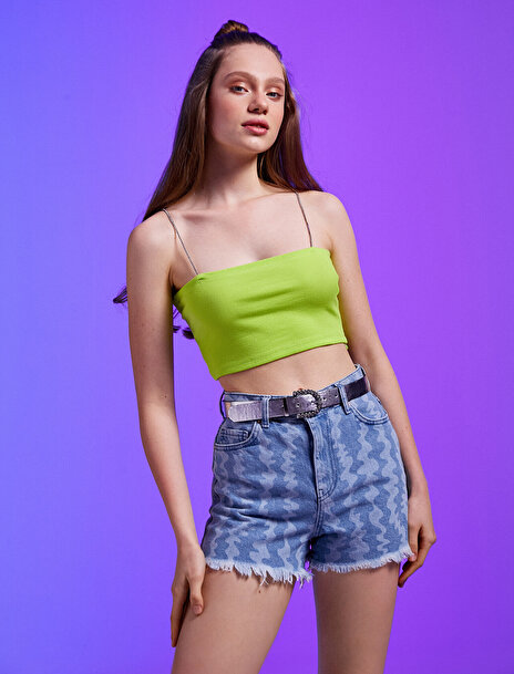 Koton Kadın İnce Askılı Crop Atlet