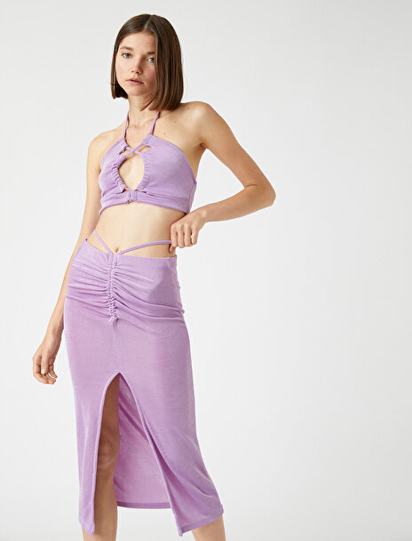 Koton Kadın Atlet Pencere Detaylı Boyundan Bağlamalı