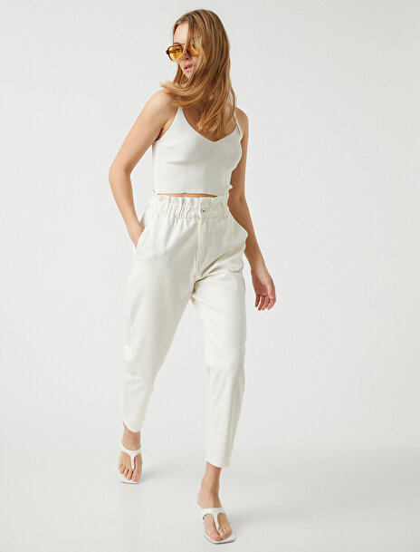 Koton Kadın Yüksek Bel Kot Pantolon- Baggy Jean