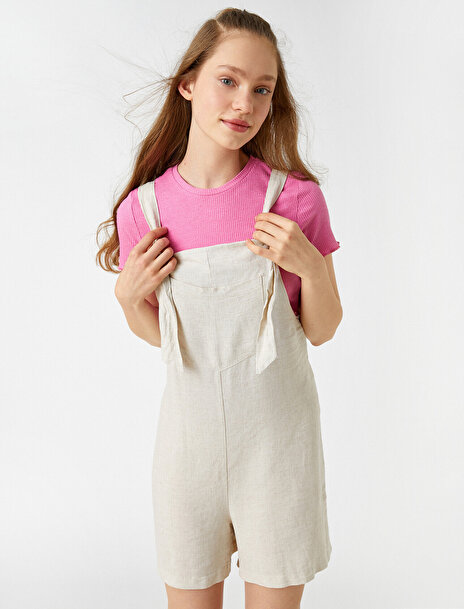 Koton Kadın Şort Tulum Cep Detaylı Askılı