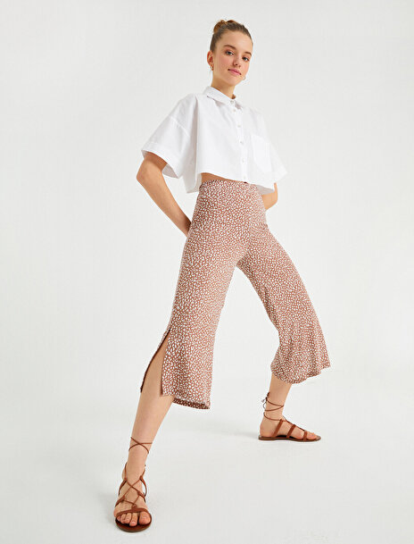 Koton Kadın Yırtmaçlı Geniş Paça Pantolon