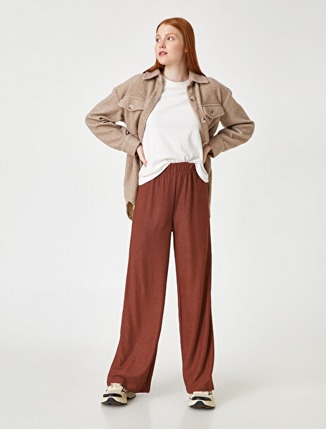 Koton Ole Genç Kız Beli Lastikli Bol Paçalı Pantolon