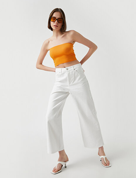 Koton Kadın Bilek Boy Geniş Paça Yüksek Bel Kot Pantolon - Bianca Jean Crop Wide Leg Koton Kadın Bilek Boy Geniş Paça Yüksek Bel Kot Pantolon - Bianca Jean Crop Wide Leg