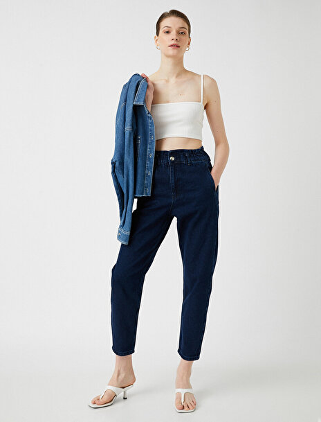 Koton Kadın Beli Lastikli Rahat Kesim - Baggy Jean