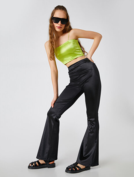 Koton Kadın İspanyol Paça Pantolon Beli Lastikli