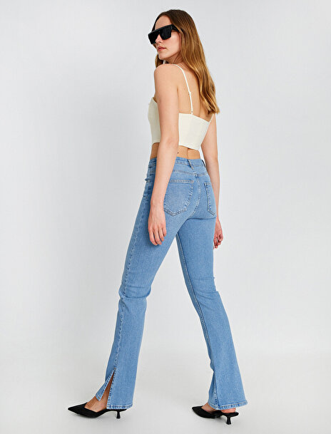 Koton Kadın Dar Kesim Yüksek Bel İspanyol Paça - Victoria Jean