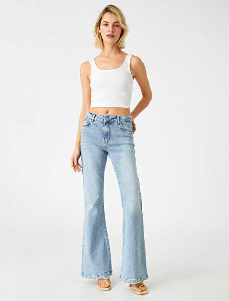 Koton Kadın Dar Kesim Yüksek Bel İspanyol Paça Kot Pantolon - Victoria Flare Fit Jean Koton Kadın Dar Kesim Yüksek Bel İspanyol Paça Kot Pantolon - Victoria Flare Fit Jean