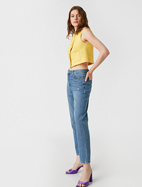 Koton Kadın Boyfriend Crop Kot Pantolon