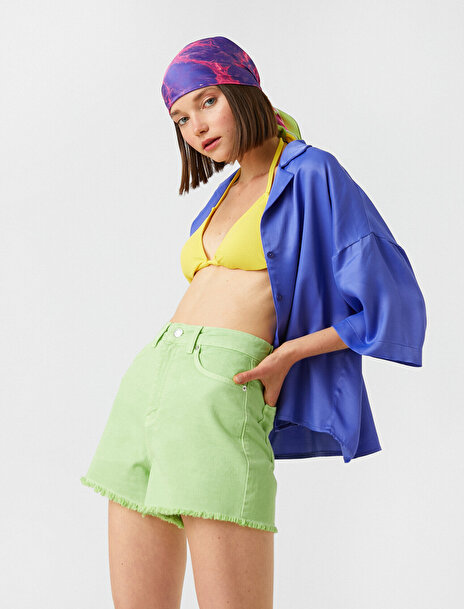 Koton Kadın Kısa Kollu Saten Gömlek