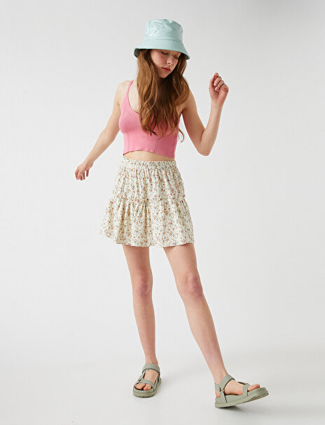 Koton Kadın Fırfırlı Mini Şort Etek