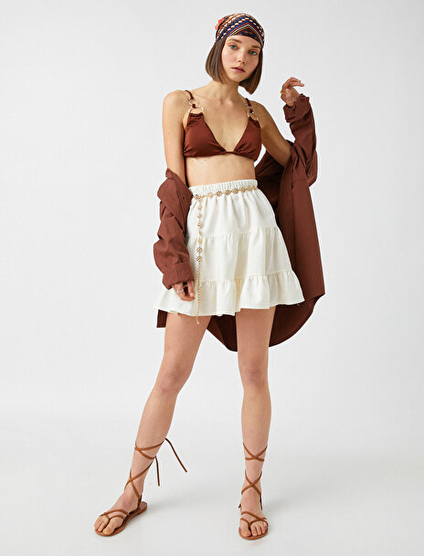 Koton Kadın Fırfırlı Beli Lastikli Etek