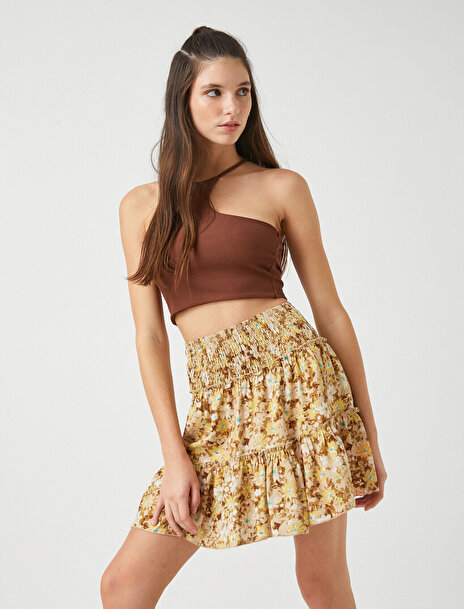 Koton Kadın Çiçek Baskılı Mini Etek