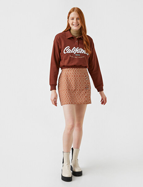 Koton Ole Genç Kız Desenli Mini Etek