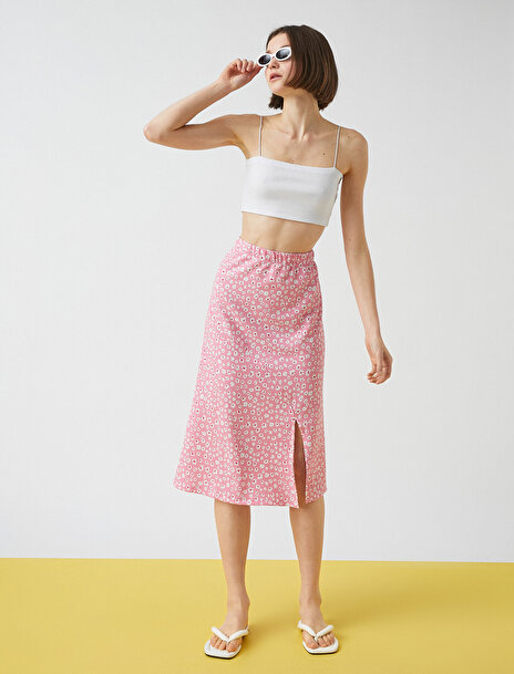 Koton Kadın Yırtmaçlı Midi Etek