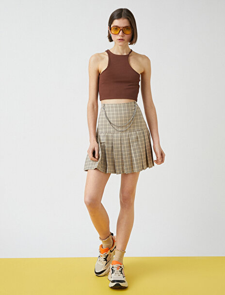 Koton Kadın Pileli Mini Etek