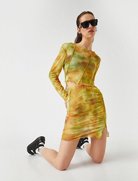 Koton Kadın Yüksek Beş Büzgülü Kalem Etek