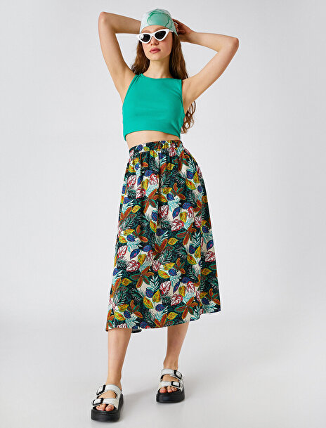 Koton Kadın Yüksek Bel Etek Midi