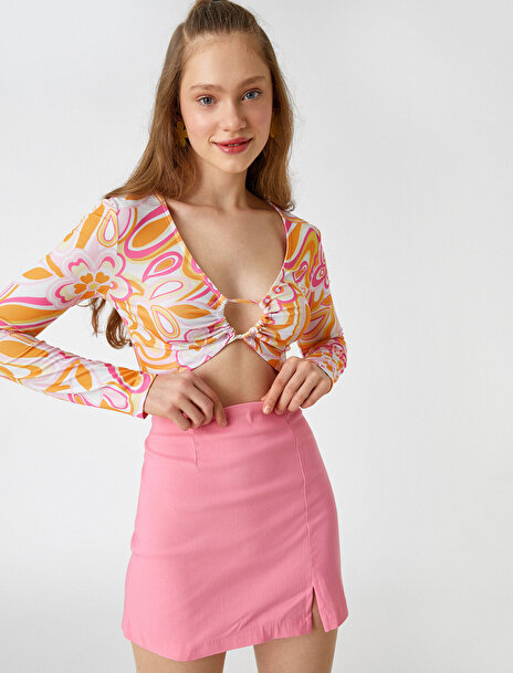 Koton Kadın Yırtmaç Detaylı Mini Etek