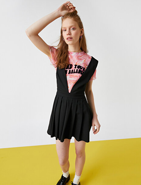 Koton Kadın Tişört Üzeri Kalın Askılı Elbise