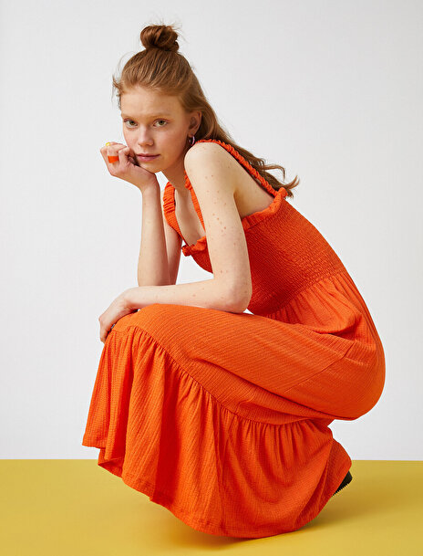 Koton Kadın Fırfırlı Maxi Elbise Koton Kadın Fırfırlı Maxi Elbise