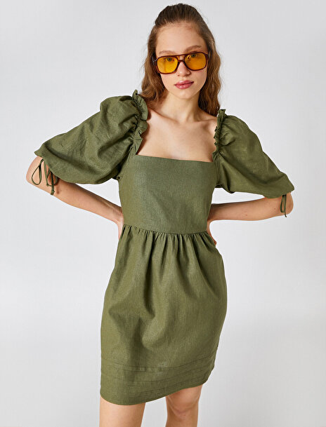 Koton Kadın Balon Kollu Mini Elbise