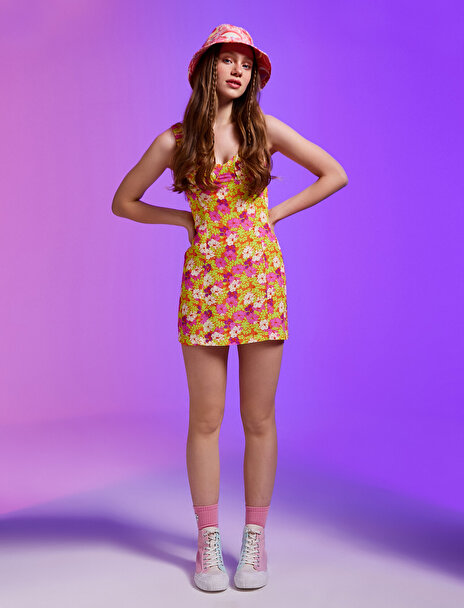 Koton Kadın Çiçek Baskılı Mini Elbise Koton Kadın Çiçek Baskılı Mini Elbise