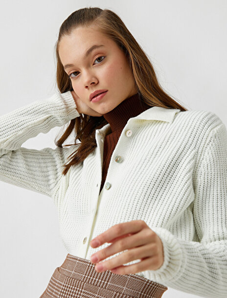 Koton Ole Genç Kız Düğmeli Triko Hırka