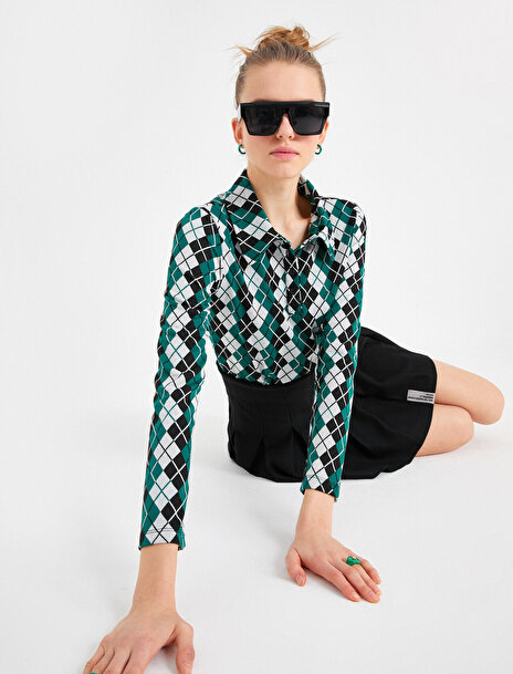 Koton Ole Genç Kız Polo Yaka Triko Kazak