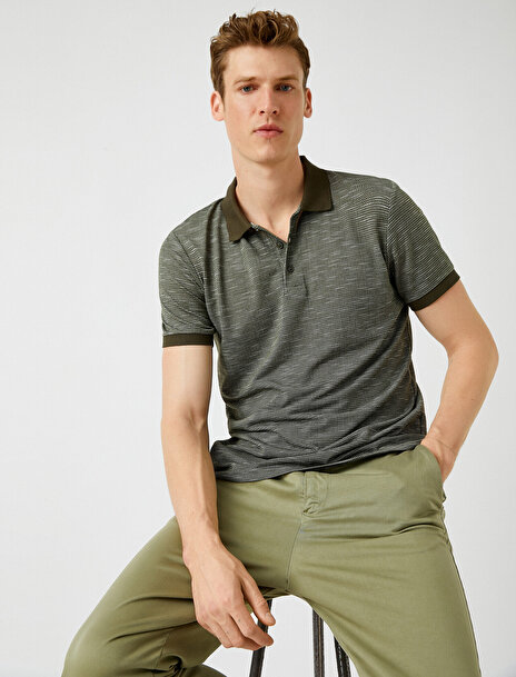Koton Erkek Slim Fit Kırçıllı Polo Yaka Tişört